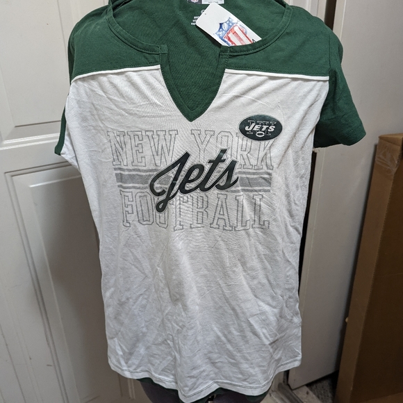 NFL | Tops | New York Jets Football Blouse Shirt V Neck Team Apparel ...
